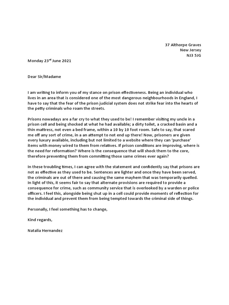 Eng Lang 2 Section B Letter Model Example | PDF