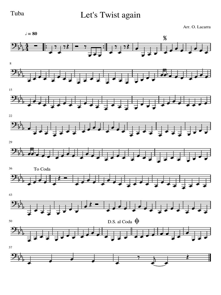 Lets Twist Again-Tuba | PDF