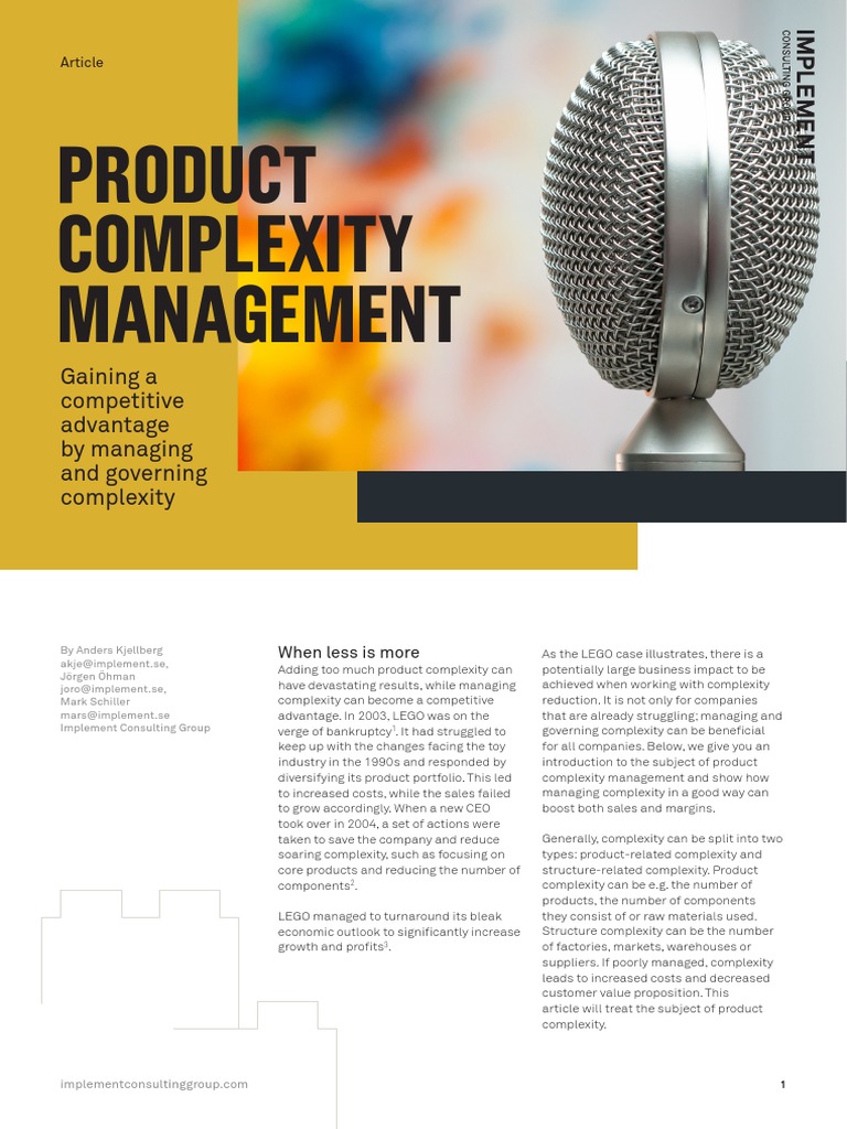 Product Complexity Management PDF | PDF | Complexity | Pricing