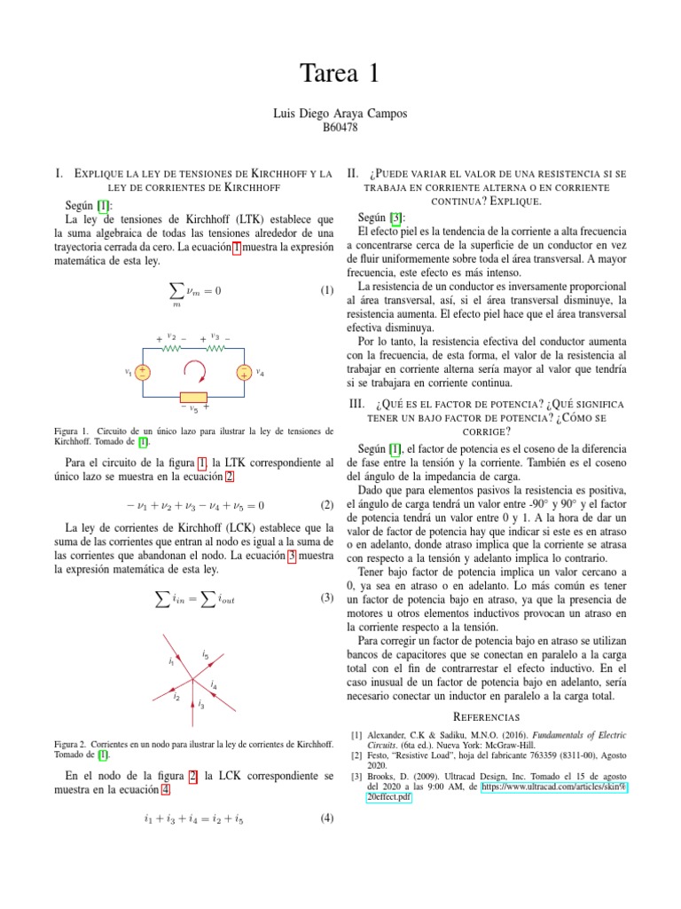 Tarea 1 Lab M Quinas PDF | PDF | Voltage | Electrical Engineering