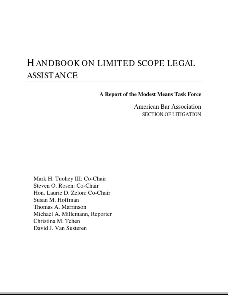 ABA LimitedScopeHandbook | PDF | Pro Se Legal Representation In The ...