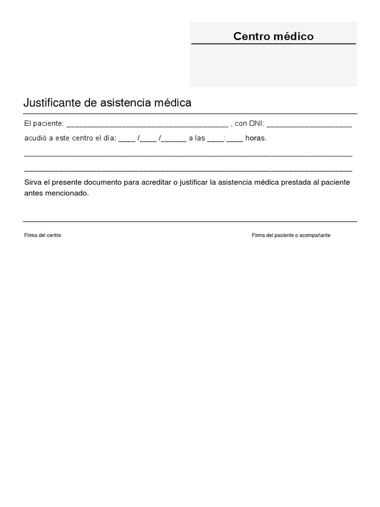 Justificante Medico Blanco PDF | PDF