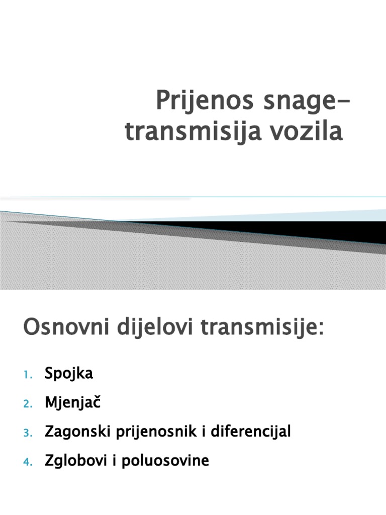 Prijenos Snage-Transmisija Vozila | PDF