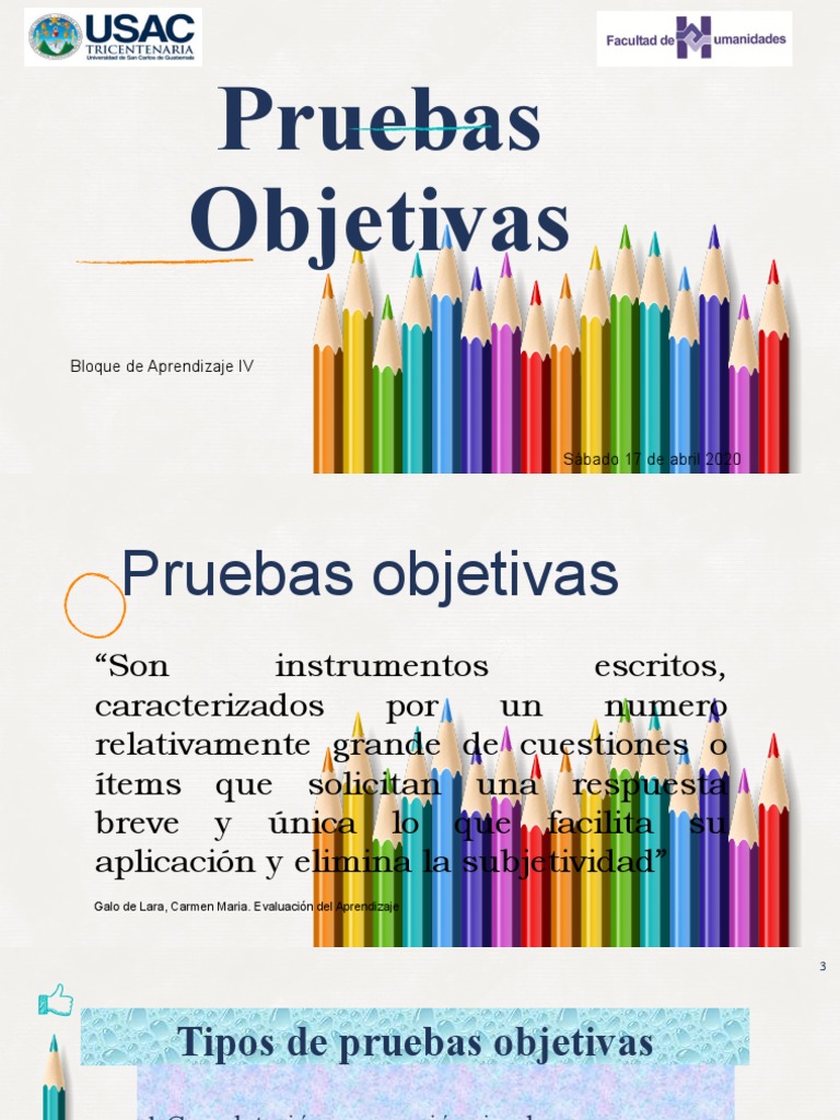 Pruebas Objetivas | PDF | Evaluación | Aprendizaje