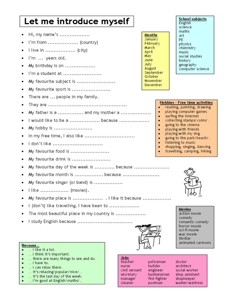 Fun Self-Introduction Activities | PDF | Home & Garden | Art
