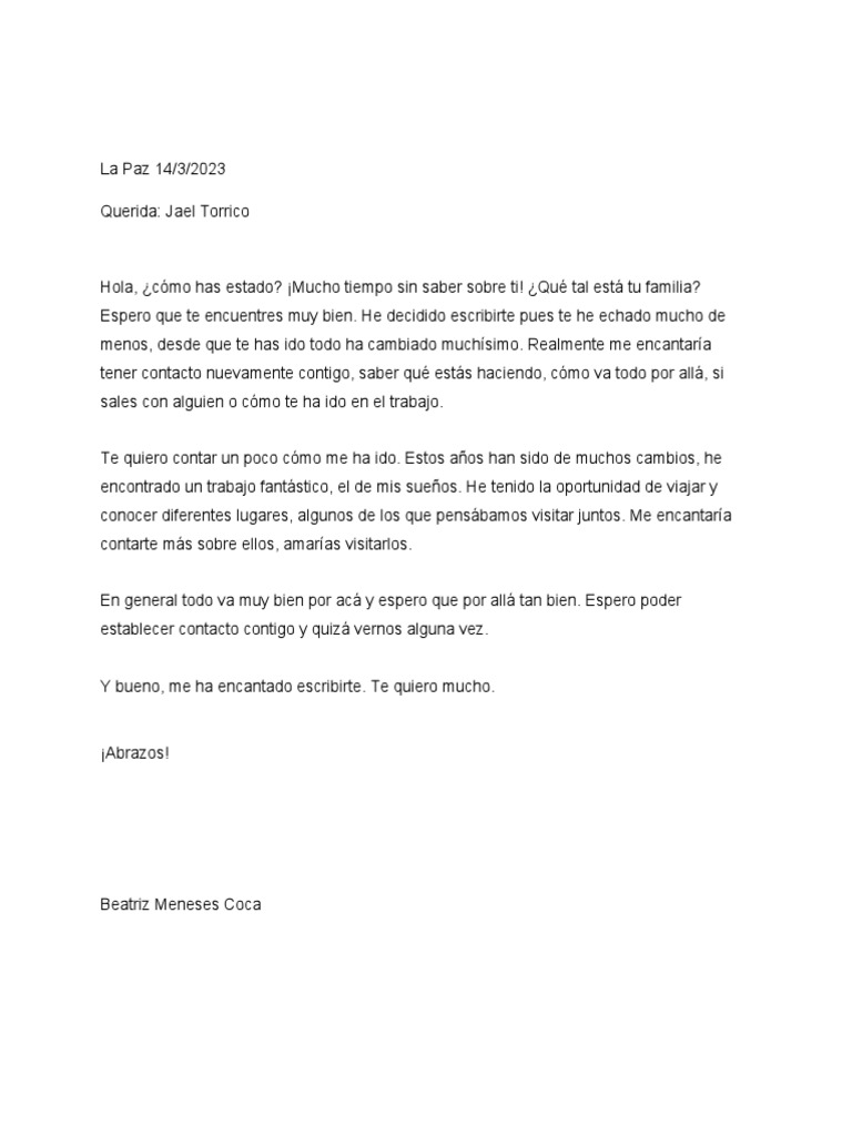 Modelo de Carta Informal | PDF | Estilo de vida