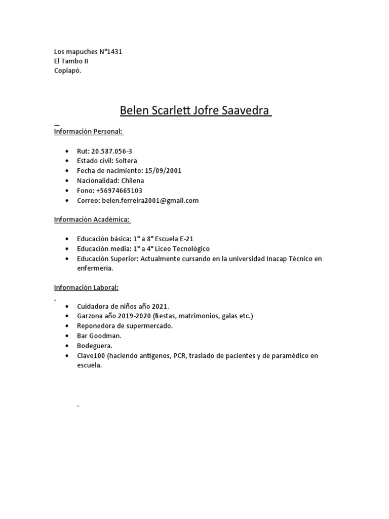 Curriculum Belen | PDF