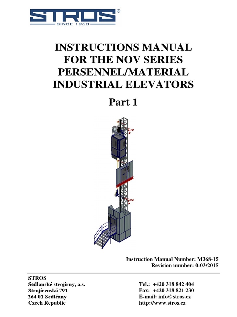 NOV Series Manual Part 1 EN (M368-15) PDF | PDF | Elevator | Switch