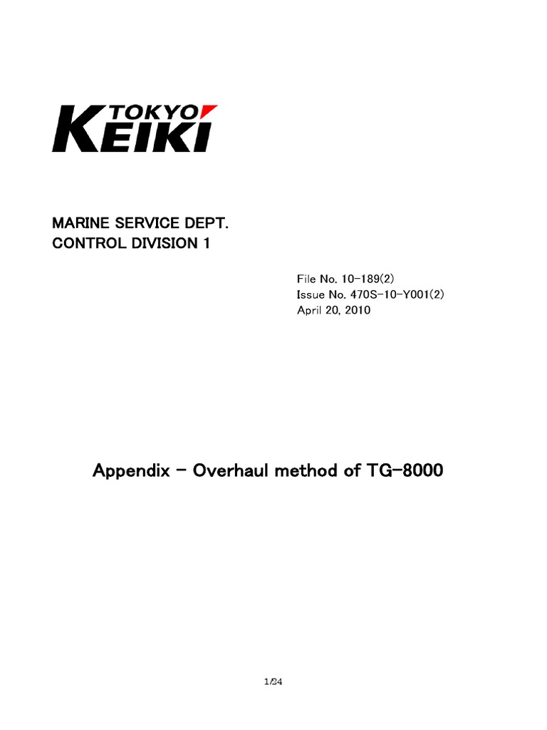 Appendix-Overhaul Method of TG-8000 | PDF