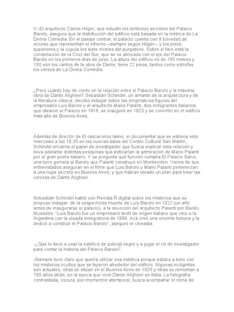 Masones El Palacio Barolo. | PDF