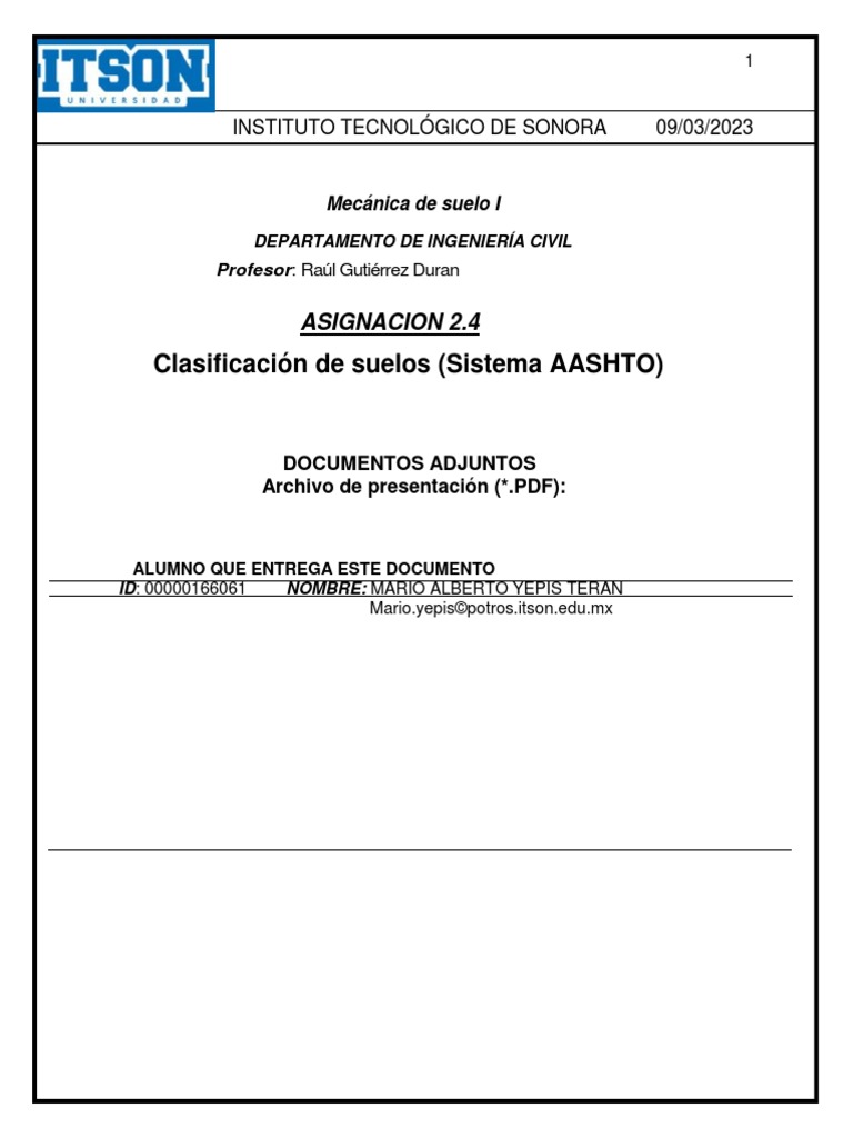 Clasificación de Suelos (Sistema AASHTO) | PDF Clasificación de Suelos (Sistema AASHTO) | PDF