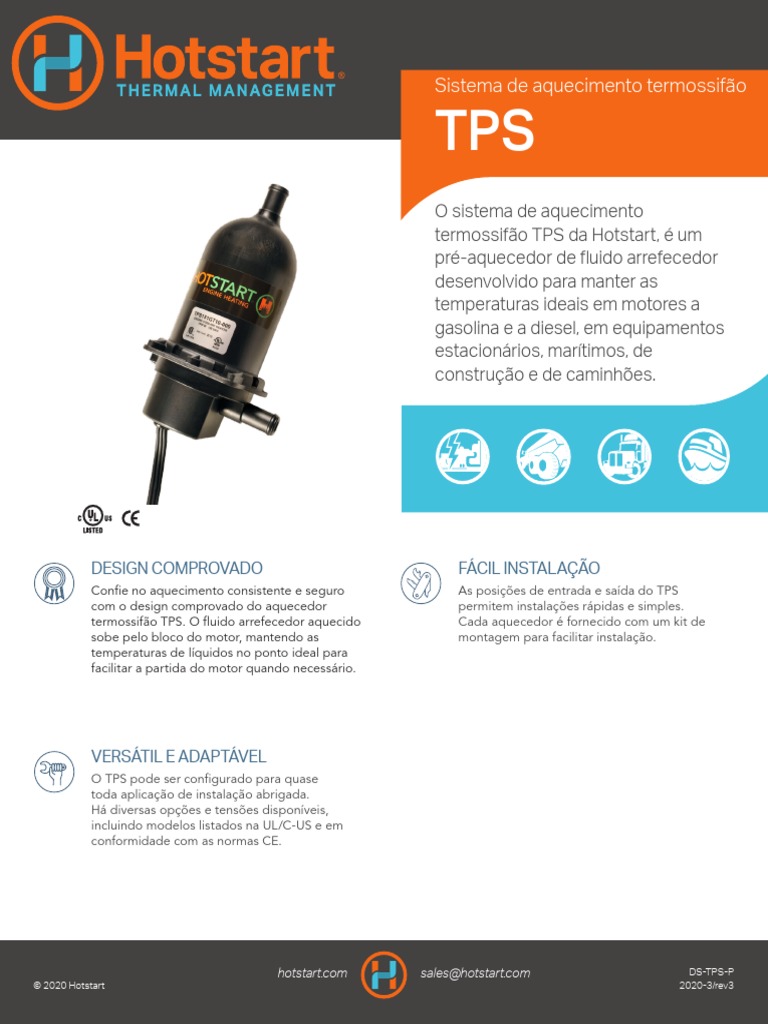 HOTSTART Data Sheet TPS Engine Heater PT | PDF