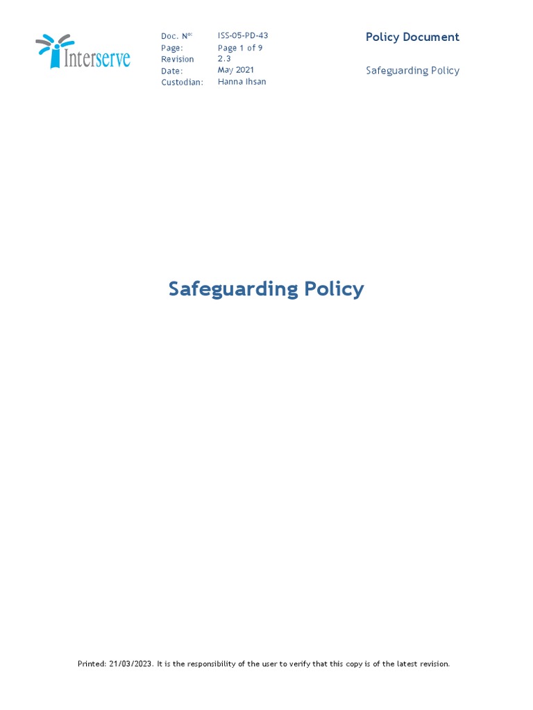 Safeguarding Policy Overview | PDF | Psychological Abuse | Justice