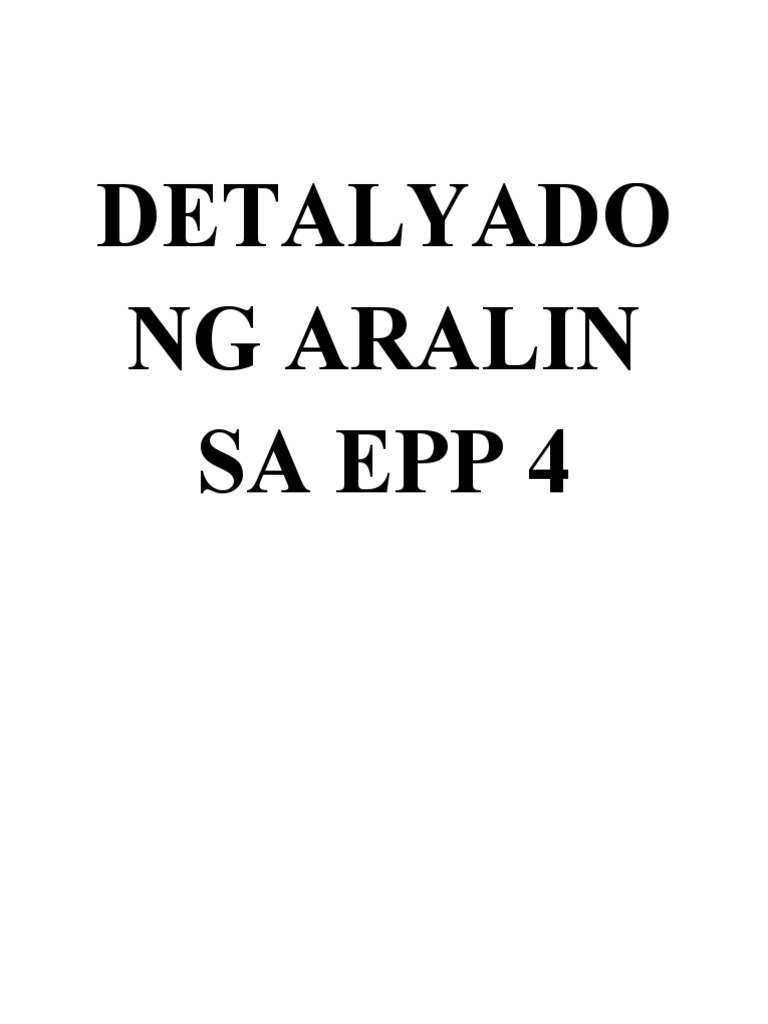 Detailed Lesson Plan in EPP | PDF