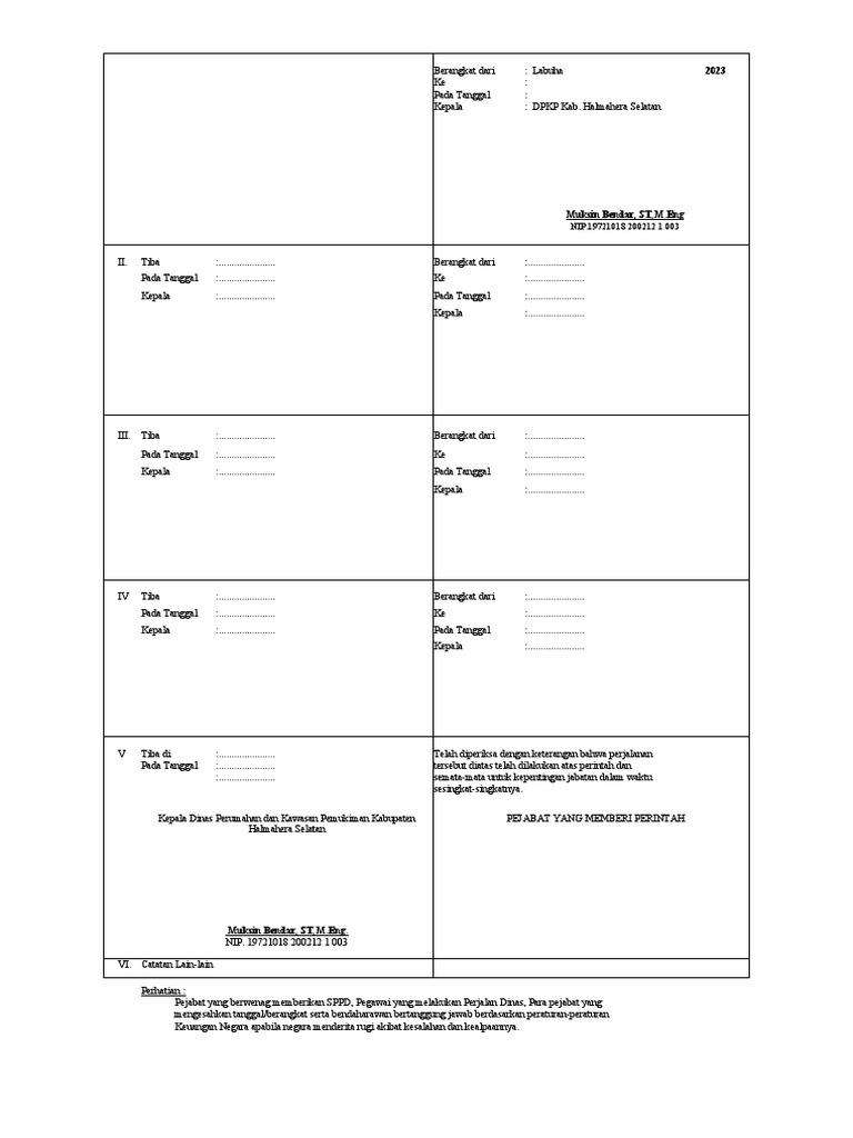 Lembar SPPD - 2023 | PDF