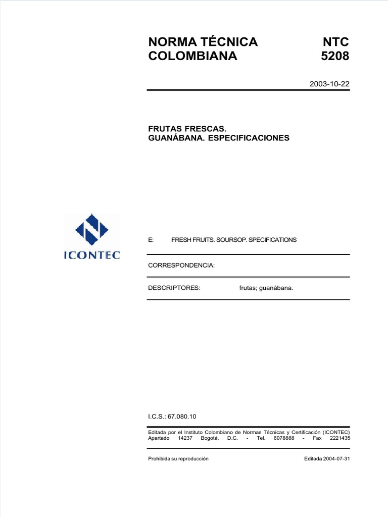 Norma NTC 5208 PDF | PDF