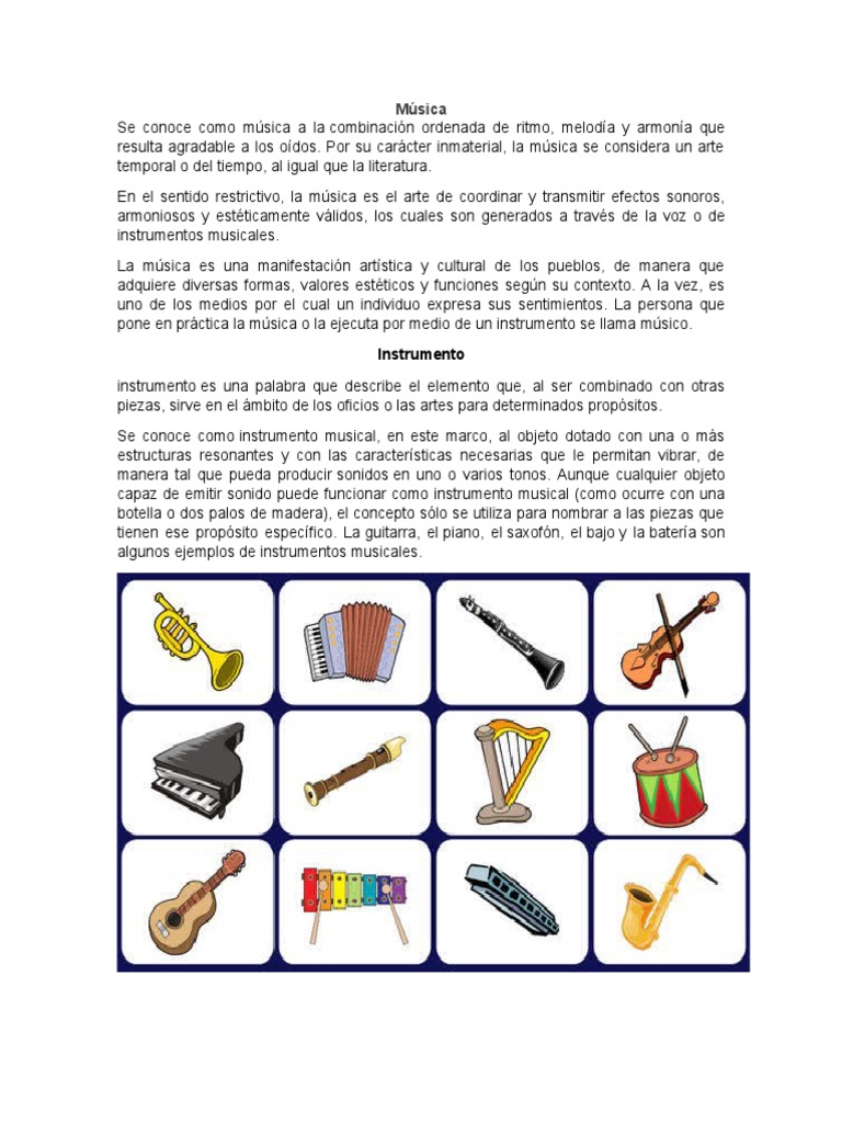 Música y sus Instrumentos | PDF