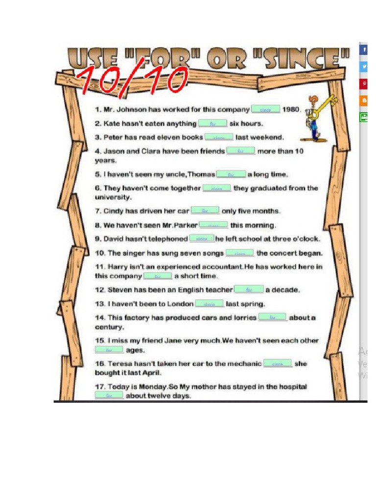 W04 - PE1 - Homework - For Vs Since | PDF