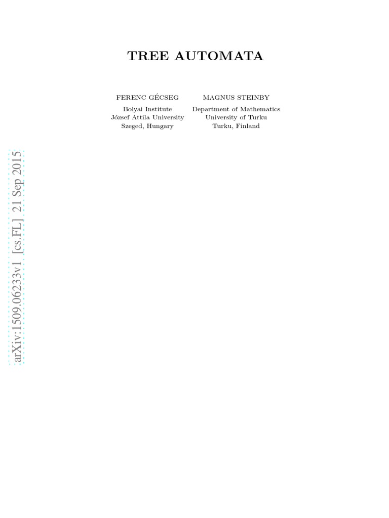Gecseg Tree Automata Pdf Set Mathematics Universal Algebra 3713