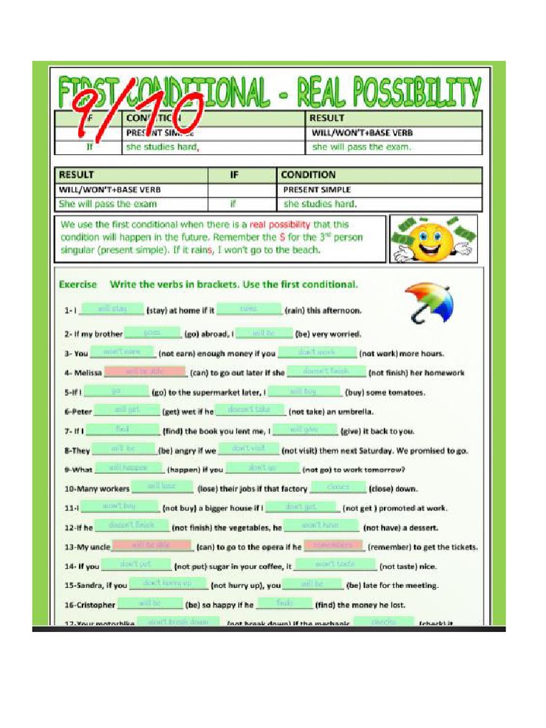 W07 - PE1 - Homework - First Conditional | PDF