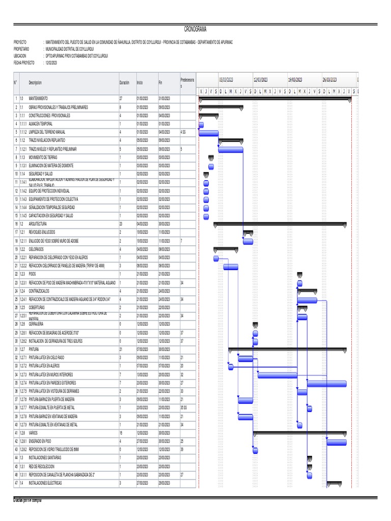 10.1 Cronograma de Obra | PDF | Construyendo tecnología | Elementos arquitectónicos