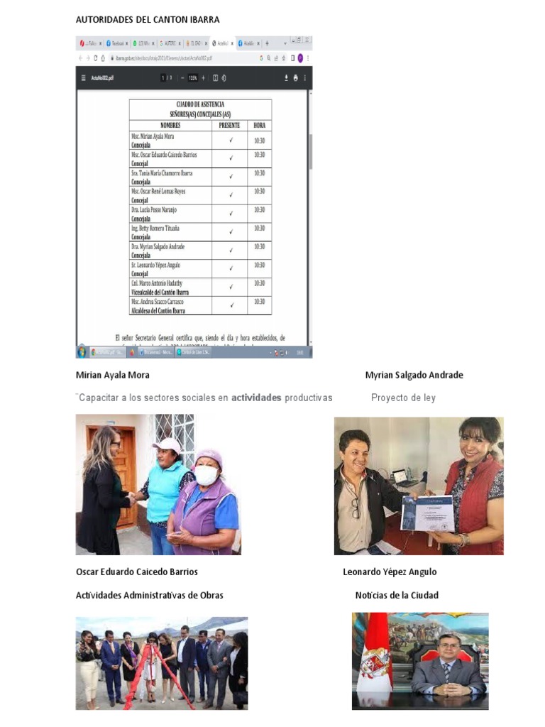 Autoridades Del Canton Ibarra | PDF