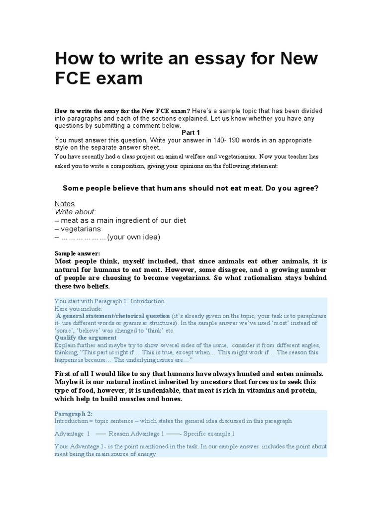 How to write an essay for New FCE exam | PDF | Essays | Ellipsis