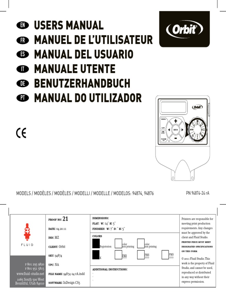 Manuale Programmatore Centralina Orbit 4 6 Stazioni t4 Pocket Ultima 94874 94876 PDF | PDF ...