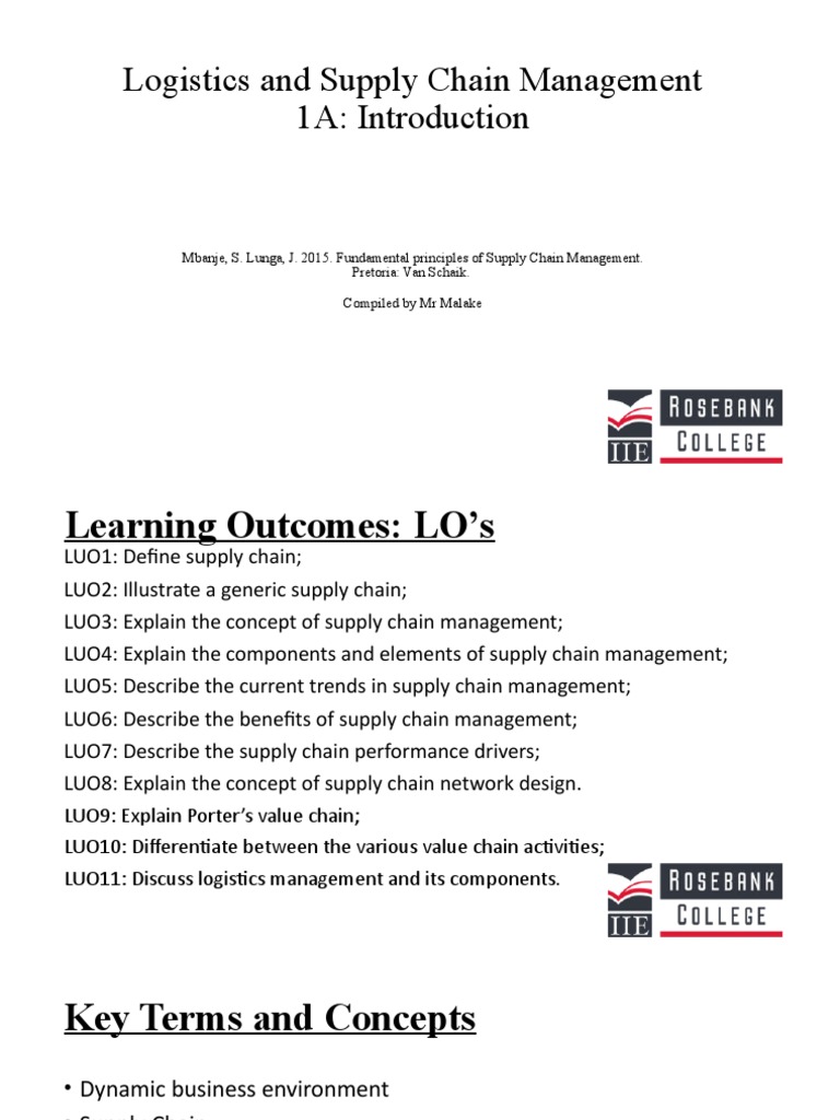 Fundamentals of Supply Chain and Logistics Management | PDF | Supply Chain Management | Supply Chain