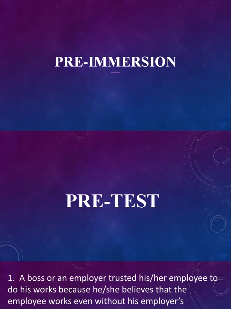 Pre-Immersion Lesson 2 | PDF | Employment