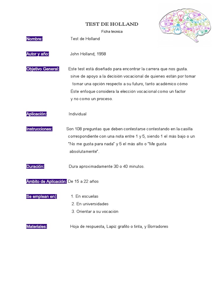 Test de Holland | PDF