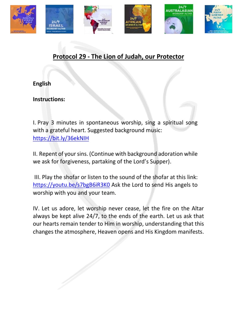 Protocol 29 - The Lion of Judah, Our Protector - All | PDF | Religious ...