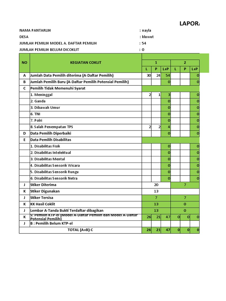 Format Laporan Harian | PDF