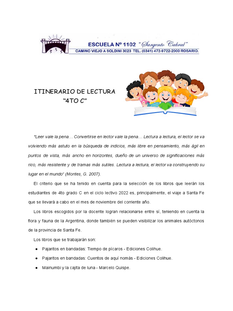 Itinerario de Lectura 4to C | PDF