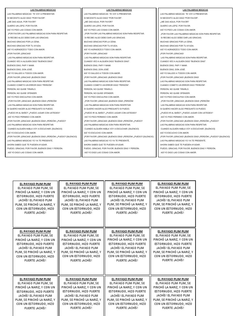 Canciones Las Palabras Magicas Pdf Perdón