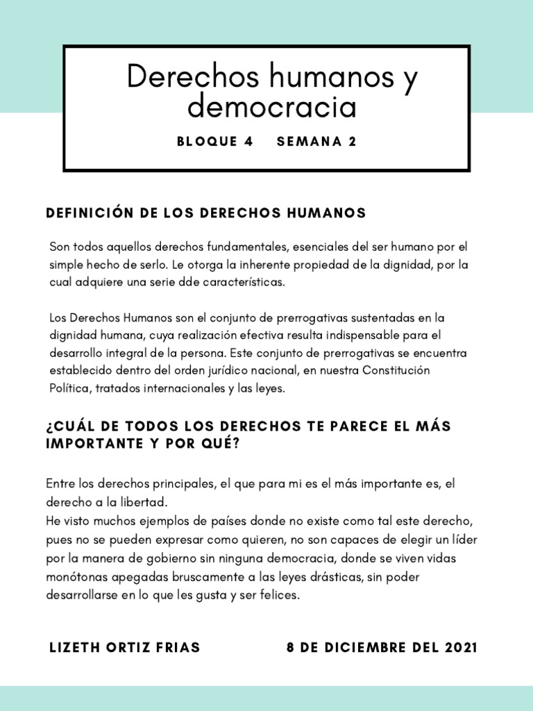 Derechos Humanos y Democracia | PDF | Derechos humanos | Derechos