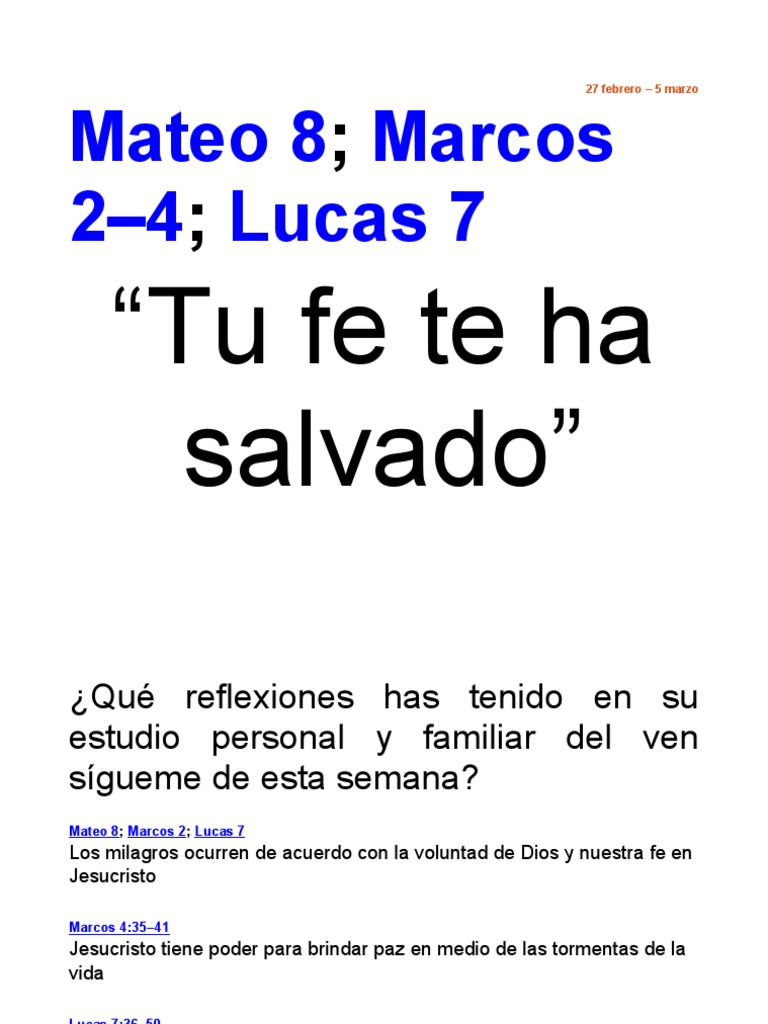 Reflexiones de Fe y Milagros Bíblicos | PDF | Relaciones personales ...
