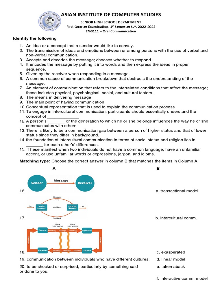 Grade 11 Oral - Comm | PDF | Communication | Linguistics