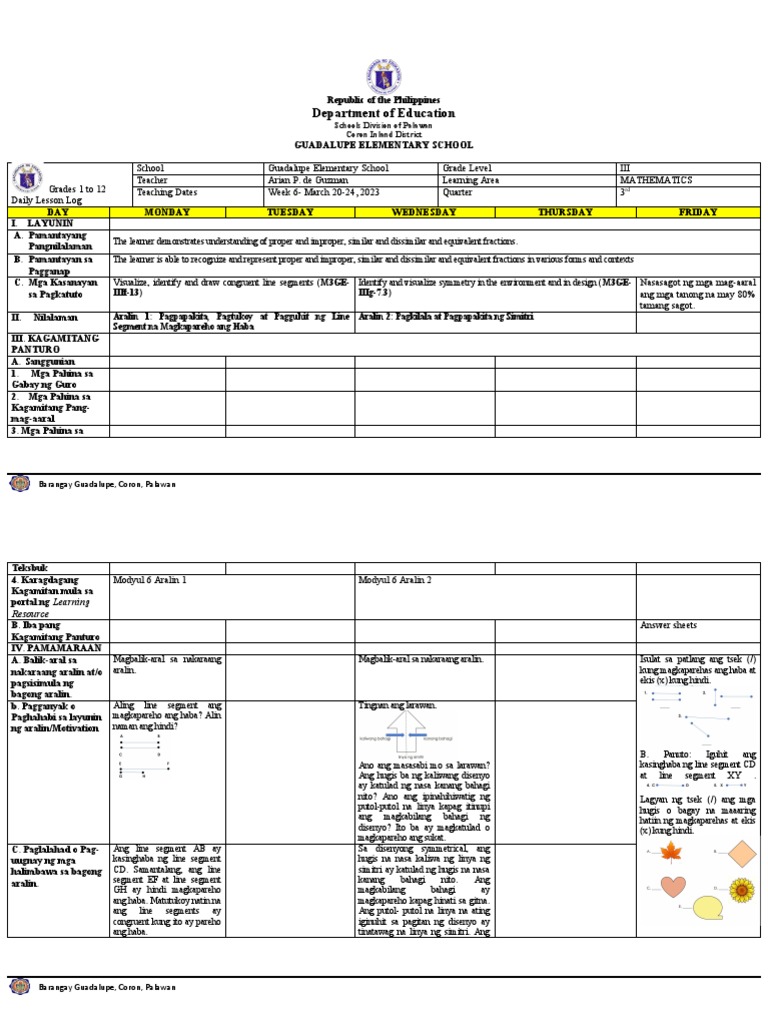Math DLL Quarter 3 Week 6 | PDF