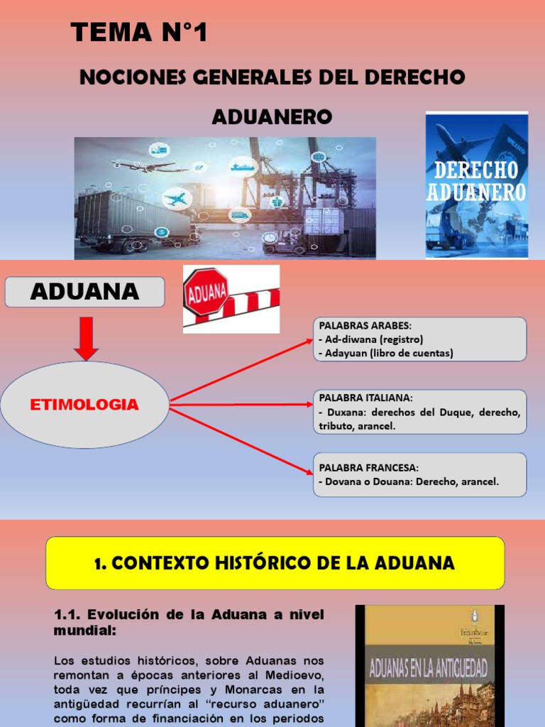 Tema 1 Nociones Generales Del Derecho Aduanero | PDF | Arancel | aduana