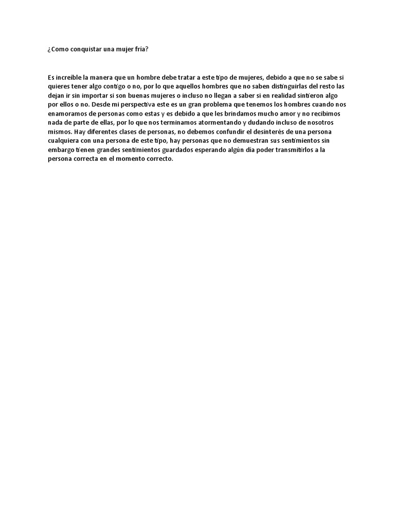 Una Mujer Fria | PDF | Relaciones personales, crianza y desarrollo personal