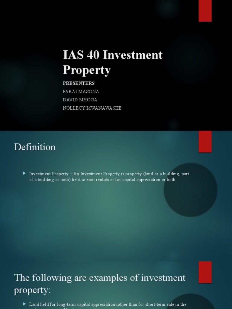 IAS 40 Investment Property Presentation | PDF | Fair Value | Cash Flow Statement