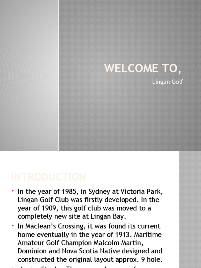 Welcome To,: Lingan Golf | PDF | Marketing Strategy | Golf Course