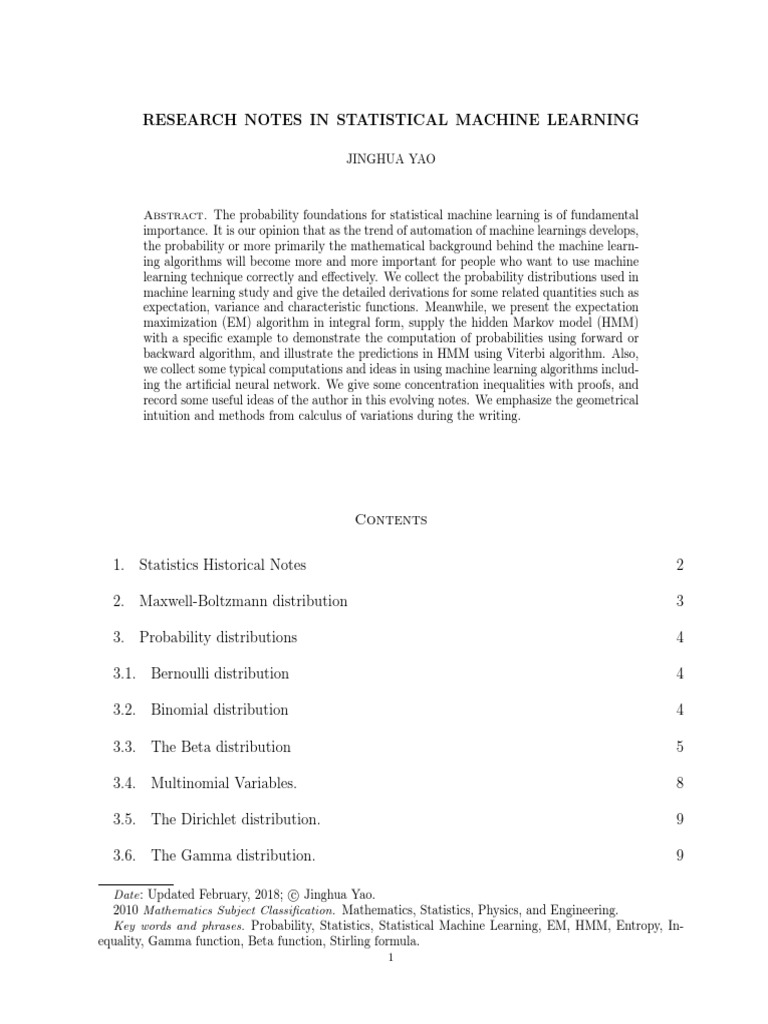 Statistical Machine Learning 1665832214 | PDF | Statistics | Machine ... Statistical Machine Learning 1665832214 | PDF | Statistics | Machine ...