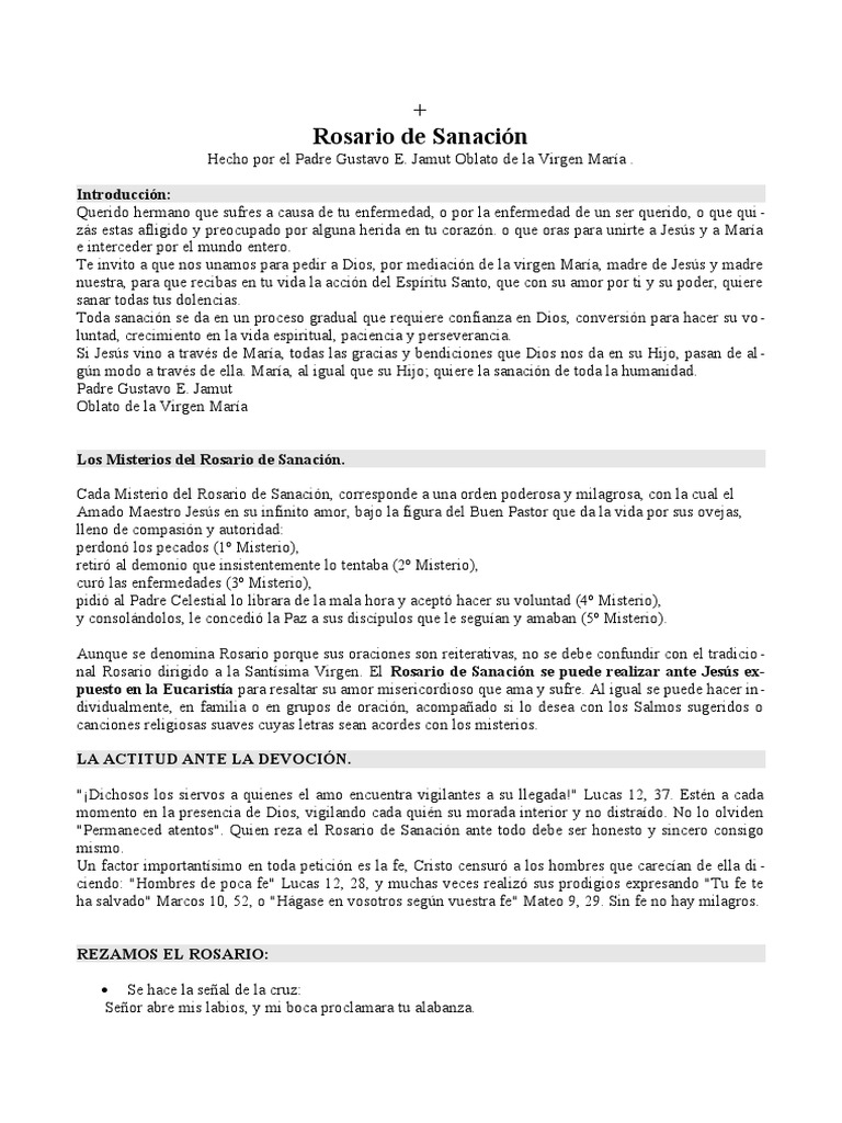 Rosario de Sanación Jamut | PDF | María, madre de Jesús | Oración