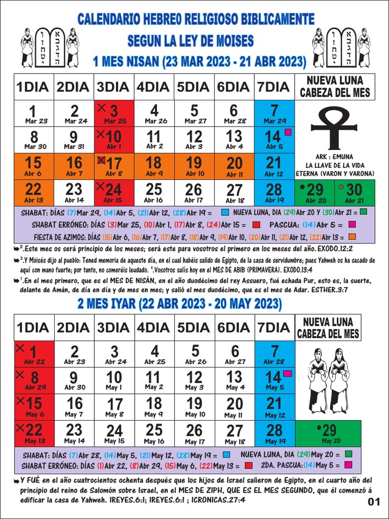 +calendario Hebreo Religioso 2023 PDF | PDF | Calendario hebreo ...