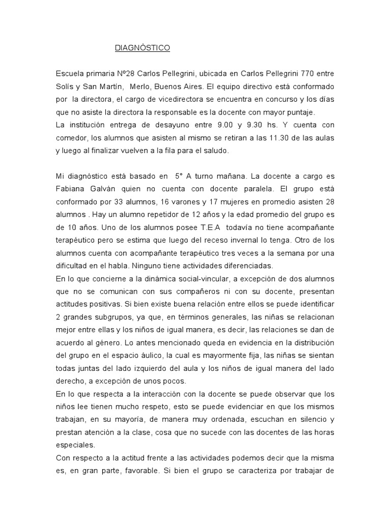 Diagnostico Aulico | PDF