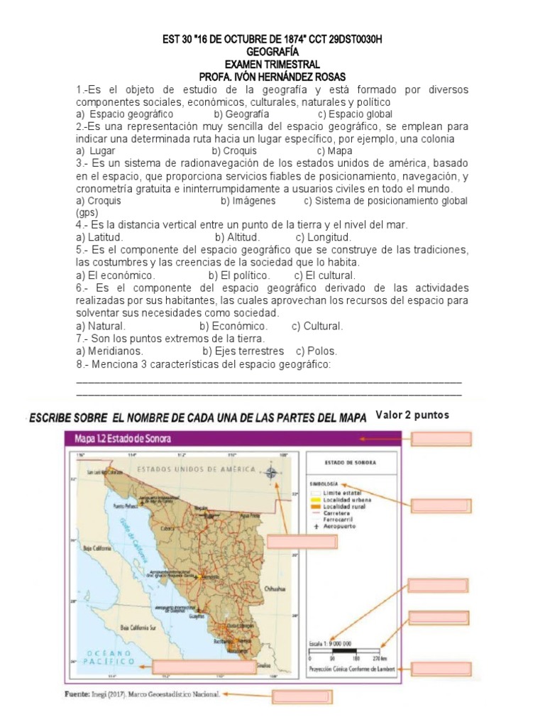 Examen Geografía | PDF | Ciencias sociales | Viajes y turismo