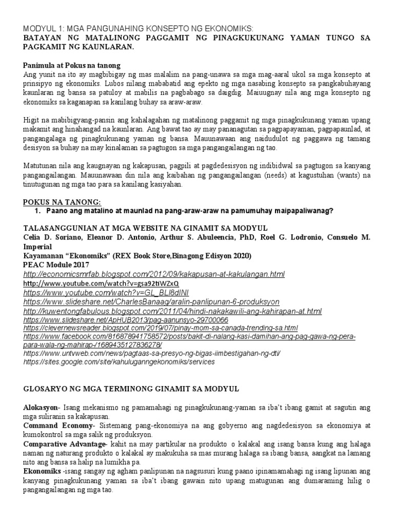 Final Module Sa Araling Panlipunan 9 | PDF