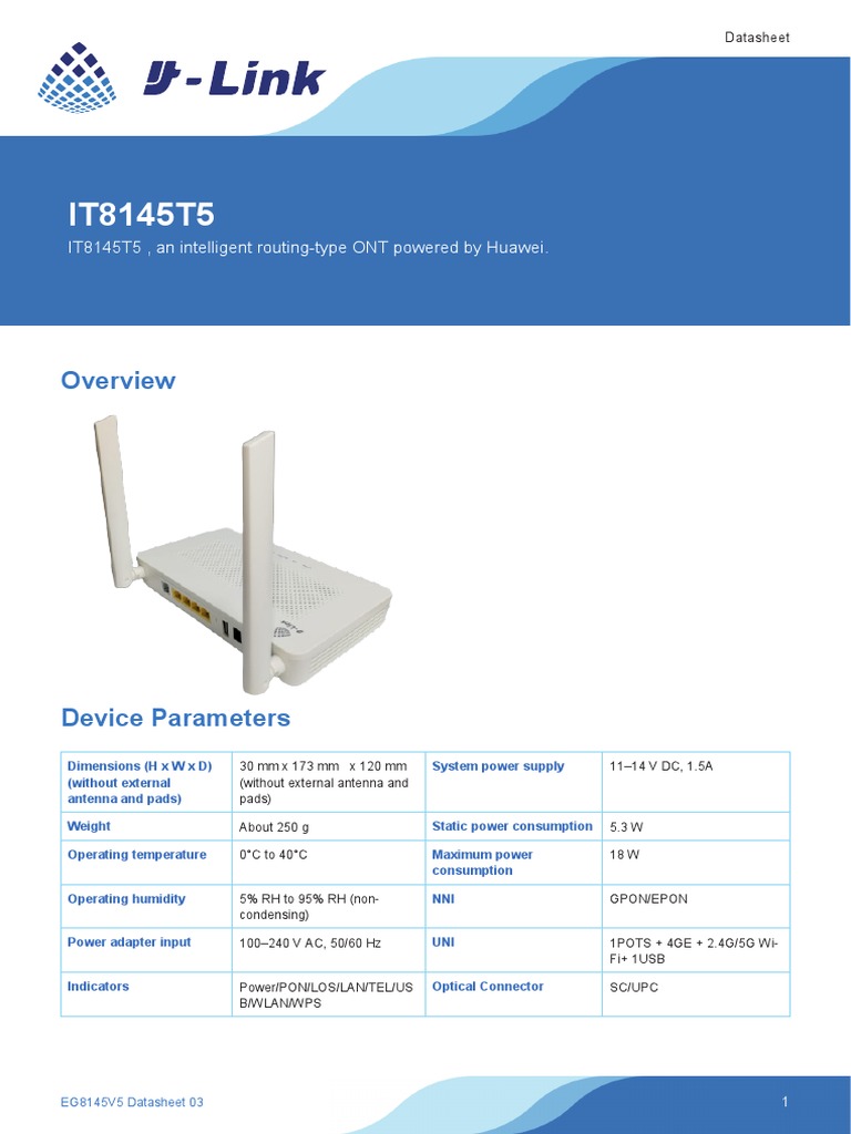 ITLINK IT8145T5 Datasheet | PDF | I Pv6 | Networking Standards